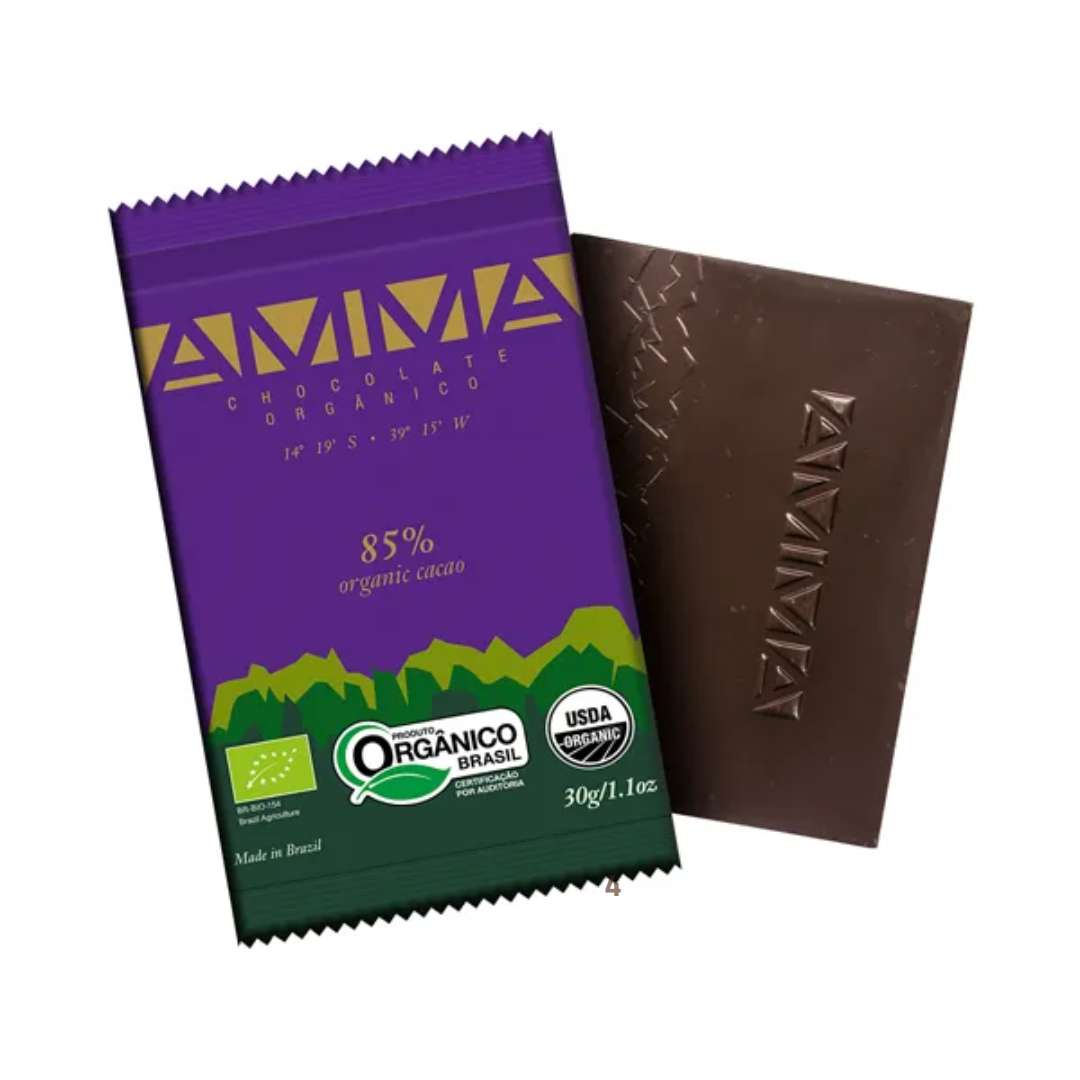 Chocolate Orgânico 85% Cacau AMMA 30g – Orgânicos Diniz